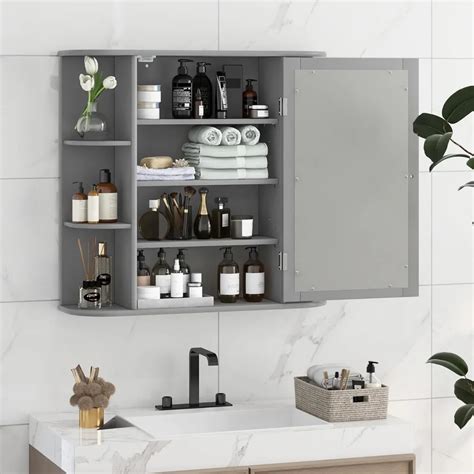 Bathroom Medicine Cabinet With Mirror Wall Mounted Bathroom Storage