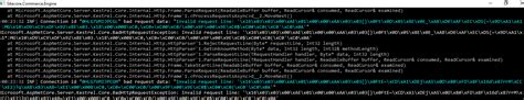 Microsoft Aspnetcore Server Kestrel Core Badhttprequestexception In