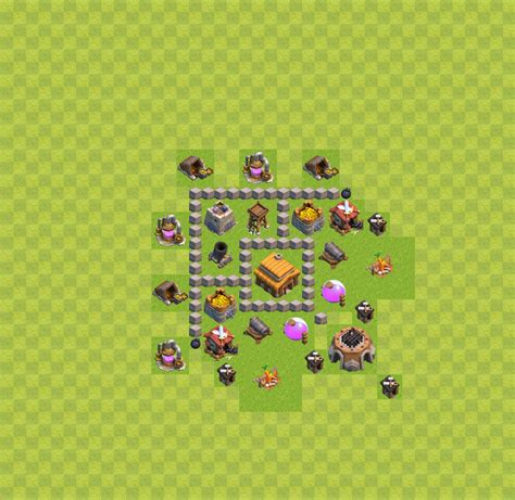 Trophy Defense Base Th3 Clash Of Clans Town Hall Level 3 Base 27