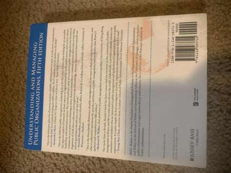 Understanding And Managing Public Organization Hal G Rainey 5th Edition Ebay