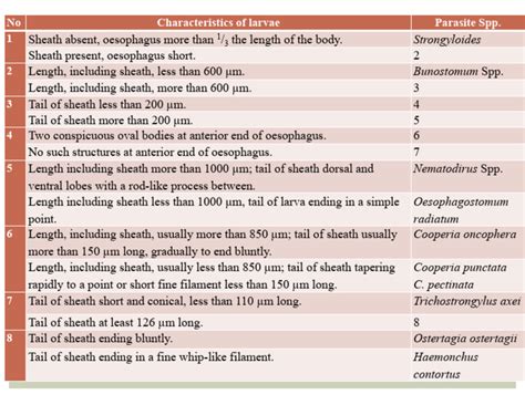 Identification Key Of Nematode Larvae Pdf