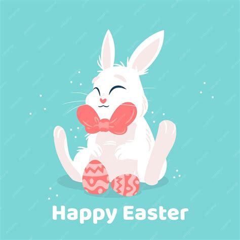 Free Vector Hand Drawn Cute Easter Illustration With Bunny