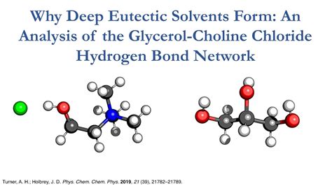 Why Deep Eutectic Solvents Form An Analysis Of The Glycerol Choline
