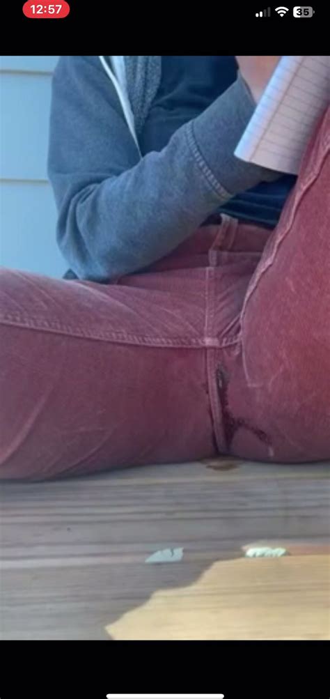 Casually Wetting Red Pants Thisvid Com