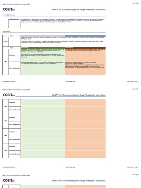 Cdi2 Cobit 2019 Design Toolkit Tkt Eng 1218 Pdf Spreadsheet Business