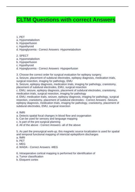 Cltm Questions With Correct Answers Cltm Stuvia Us