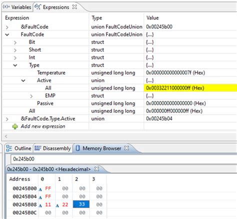 Union Of Unsigned Long Long Bit Fields Not Starting At Same Memory Location Undefined Behavior
