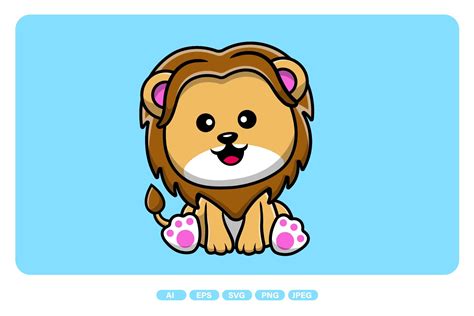 Cute Lion Sitting Graphic By Art Story · Creative Fabrica