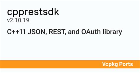 cpprestsdk v2 10 19 vcpkg ports