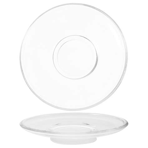8 Pcs Paper Plates Clear Glass Plate Saucers Glass Tea Saucers Snack