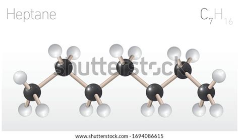 Heptane C7h16 Structural Chemical Formula Molecule เวกเตอรสตอก ปลอด