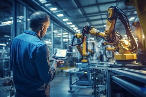 Premium AI Image Scientist Manipulates Robotic Arm To Program Microchip