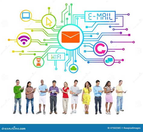Diversity People Social Networking Internet E Mail Concept Stock Image Image Of Isolated