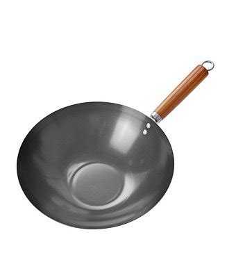 Commercial Chef 12" Carbon Steel Wok with Acacia Wood Handle, Non Stick ...