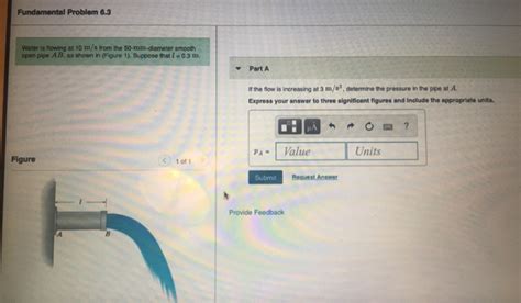Solved Fundamental Problem 6 3 Water Is Flowing At 10 M S