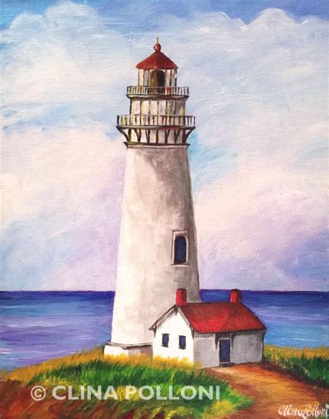 Pigeon Point Lighthouse Painting Clina Polloni Art