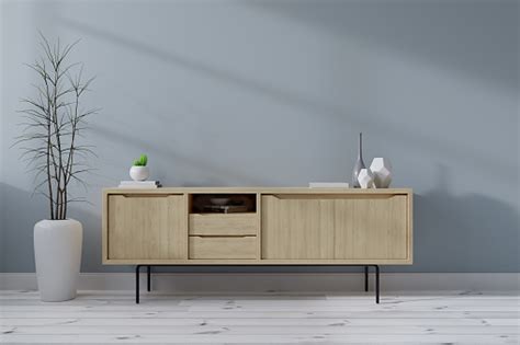 로프트와 중반 세기 인테리어 룸 화이트 바닥에 파란색 벽 3d 렌더링 나무 찬 현대 가구에 대한 스톡 사진 및 기타 이미지 가구 미드센추리 스타일 0명 Istock