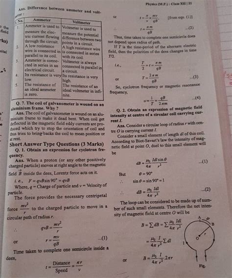 Pbysies M P Class XII 21 Ans Difference Between Ammeter And Volt