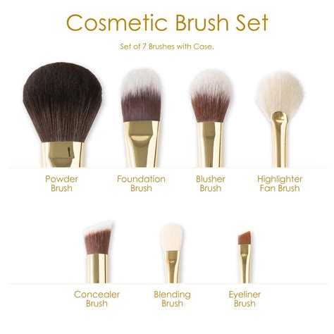 Fuller Brush Cosmetic Brush Set With Case Set Of 7 Brushes Makeup