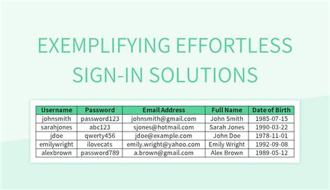 Exemplifying Effortless Sign In Solutions Excel Template And Google