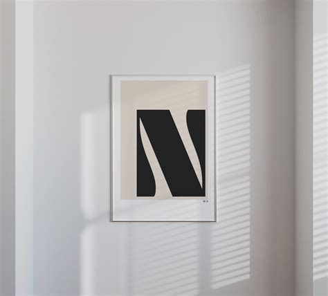 Printable Letter Initial Posters Monogram Wall Art Letter N Initial