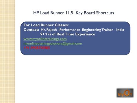 Ppt Hp Load Runner 115 Shortcut Keys Powerpoint Presentation Free