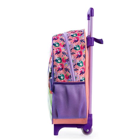 Mochila Escolar Feminina De Rodinhas Princesas Disney Rosa Bagaggio