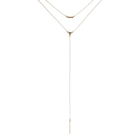 Gold And Gray Glass Lariat And Shorty Necklaces 2 Pack World Market