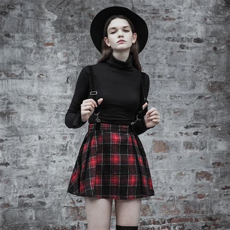 Punk Rave Autumn Winter Women Fashion Cute Skirts Punk Style High Waist