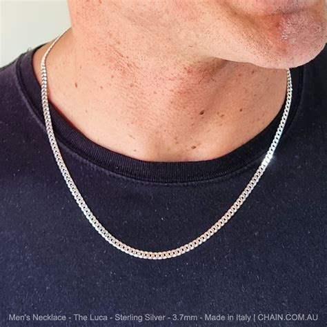 Mens Chain Necklace The Luca 925 Sterling Silver Made In Italy