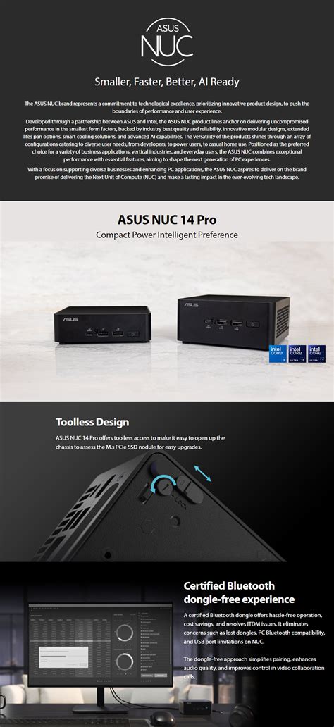 Asus Nuc Pro Ddr Micro Pc Barebone Kit Intel C U No Cord Rnuc Rvki I Umart