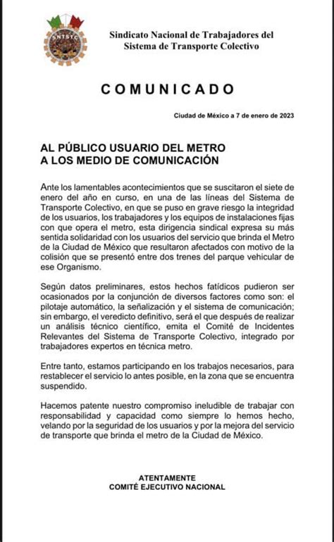 Sindicato del Metro señaló como posible causa de choque en Línea 3 al