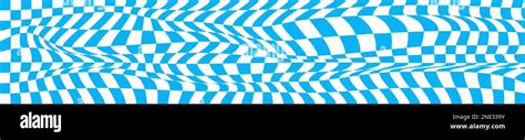 Distorted Blue And White Chessboard Background Chequered Optical