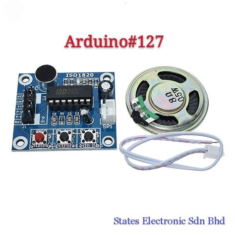 Arduino127 Isd1820 Voice Record Sound Module With Speaker Shopee