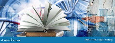 An Open Book Symbolizing The Source Of Knowledge A Book Lying On A Stack Of Books Stock Image