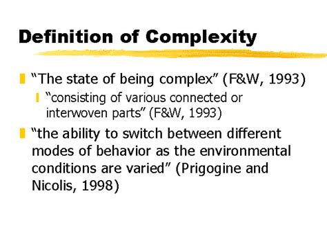 Definition Of Complexity