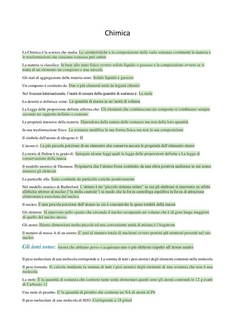 Domande Chimica Mercatorum Docsity