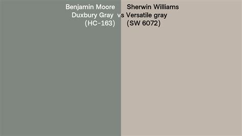 Benjamin Moore Duxbury Gray HC 163 Vs Sherwin Williams Versatile Gray SW 6072 Side By Side
