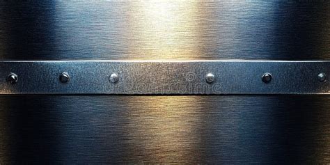 Detailed Close Up Of A Metallic Surface With Brushed Texture And Rivets