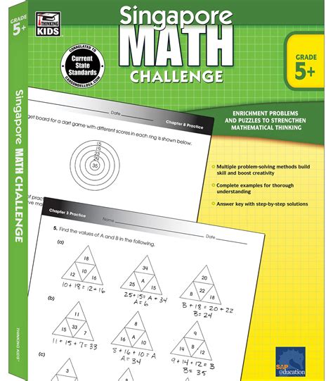 Singapore Math Challenge Word Problems 5th Grade Workbook Fractions Area Percentage