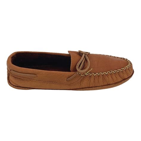 Mens Extra Wide Width Fit Genuine Buffalo Hide Soft Sole Moccasins