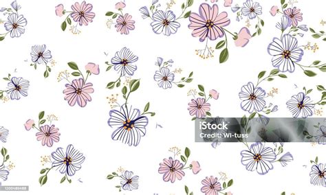 네이티브 꽃에 유행 귀여운 패턴 직물 직물 표지 배경 화면 인쇄 선물 포장 또는 어떤 목적을위한 꽃 원활한 배경 0명에 대한 스톡 벡터 아트 및 기타 이미지 Istock