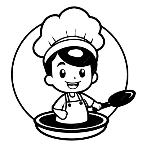 Premium Vector Cute Chef Boy Cartoon Vector Illustration Cute Little