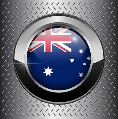 Botón De La Bandera Australiana De Australia En El Vector De Fondo De