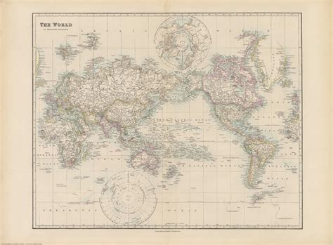 Stanford S Pacific Centred World Map 1884 By Stanfords The Map Shop