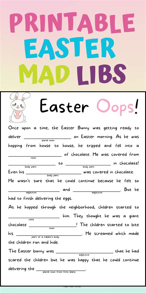 Free Printable Easter Mad Libs
