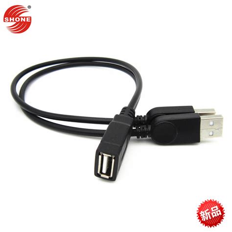 Usb公对母延长线usb2 0数据线一母转两公线usb一分二线带供电铜 阿里巴巴