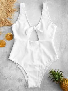 Traje De Baño Acanalado Anudado