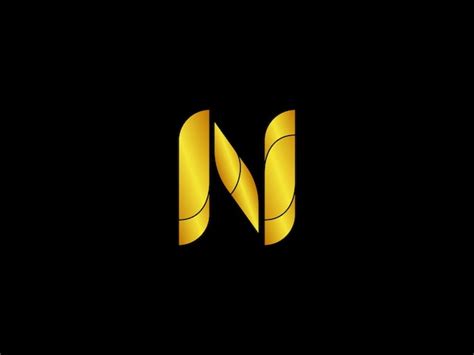 Letra N De Oro Sobre Un Fondo Negro Vector Premium