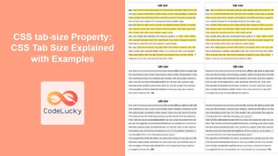 CSS Tab Size Property CSS Tab Size Explained With Examples CodeLucky